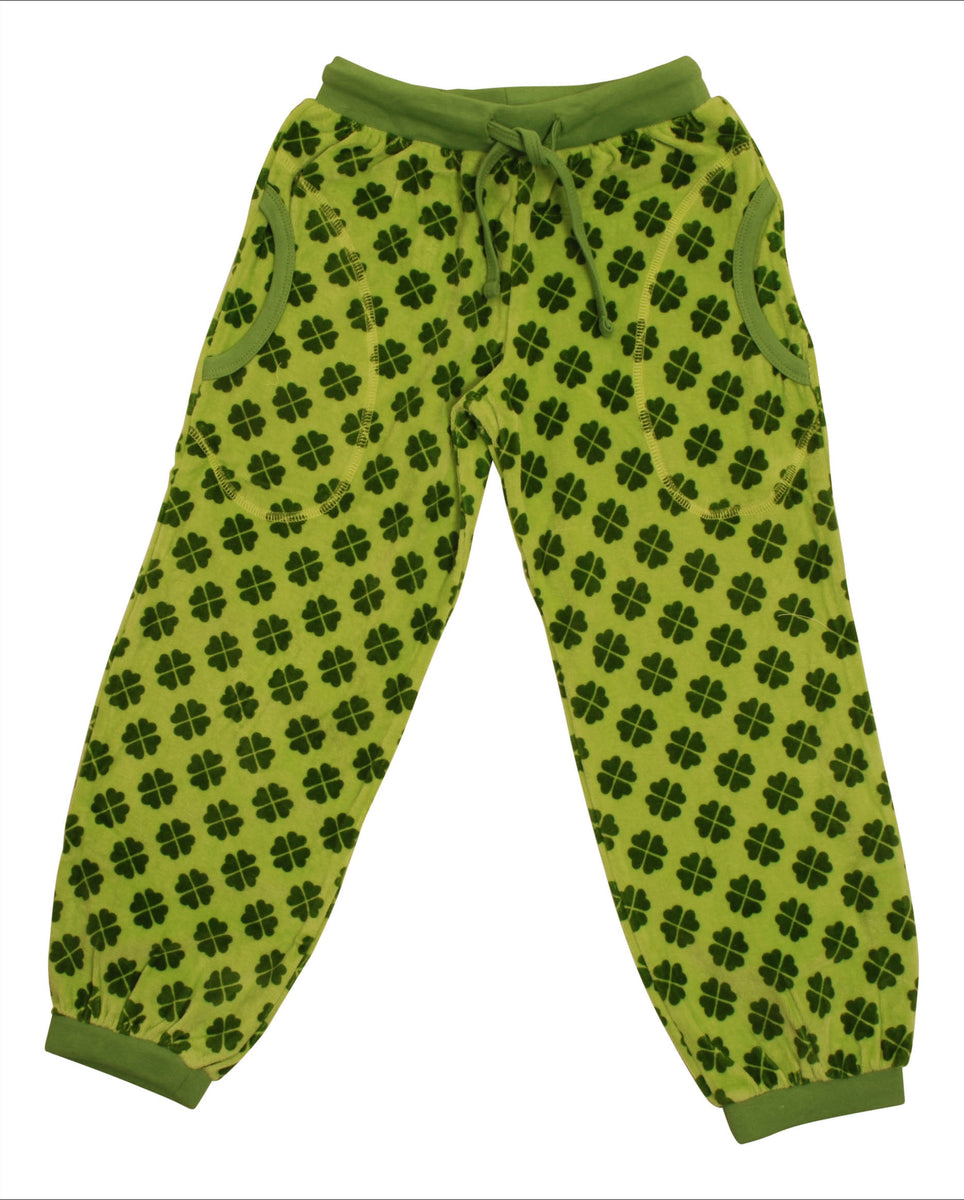 DUNS Velour Baggy Pants - Clover Green – Strawberry Meerkat Boutique
