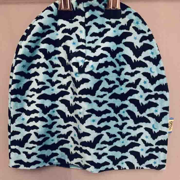 DUNS Beanie Hat - Bats Blue Velour – Strawberry Meerkat Boutique