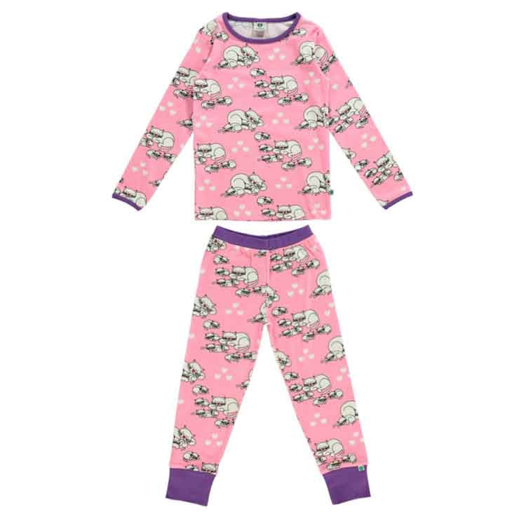Smafolk Pyjama Set - Cats Sea Pink – Strawberry Meerkat Boutique